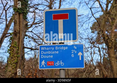 National Cycle Route 765 between Bridge of Allan and Dunblane Scotland ...