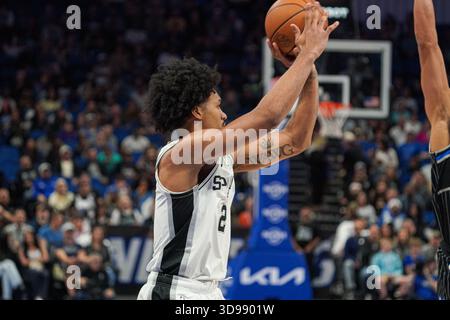 San Antonio Spurs guard Dylan Harper (2) drives against Oklahoma City ...