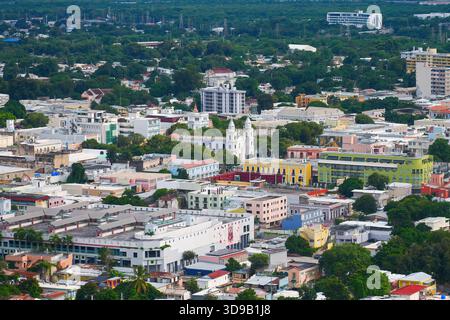 Aerial view of the Catedral de Guadalupe in Ponce's historic Plaza Las ...