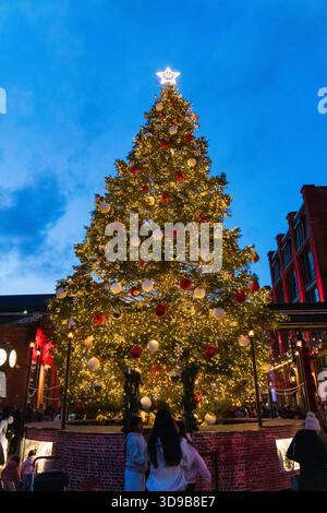Christmas Market at Distillery Winter Village in Toronto, Canada Stock ...