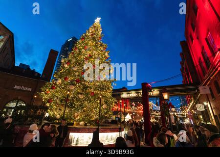 Christmas Market at Distillery Winter Village in Toronto, Canada Stock ...