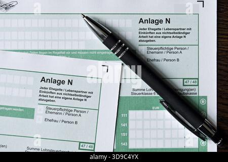 Income from employment, form N, tax return Stock Photo - Alamy