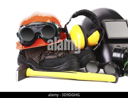 Worker with protective headphone Stock Photo - Alamy
