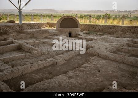 Ancient town of Sarazm excavation area archeological site in Tajikistan ...