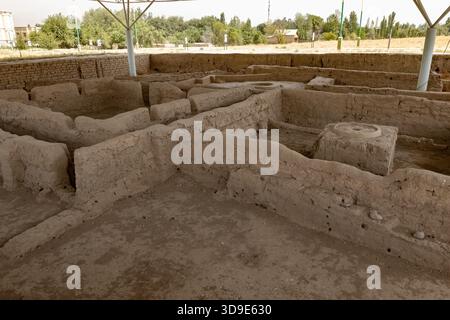 Ancient town of Sarazm excavation area archeological site in Tajikistan ...