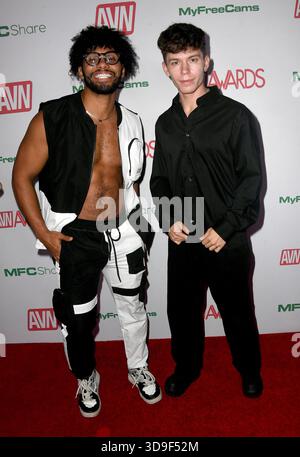Adult Film Actors Tony Genius and Drake Von attend the 2026 AVN ...