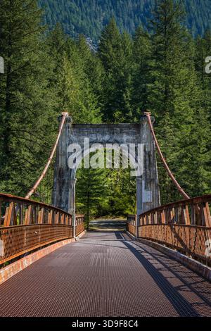 The arch steel structure of the Alexandra Bridge on the Trans Canada ...