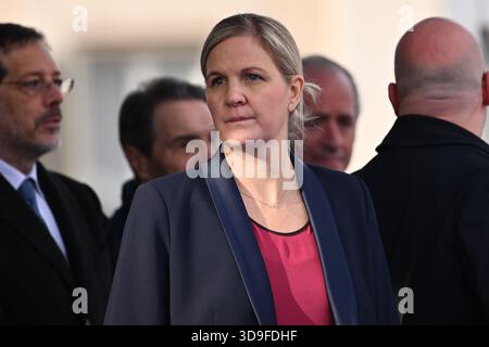 Olympic Committee President Kirsty Coventry meets the media in Milan ...