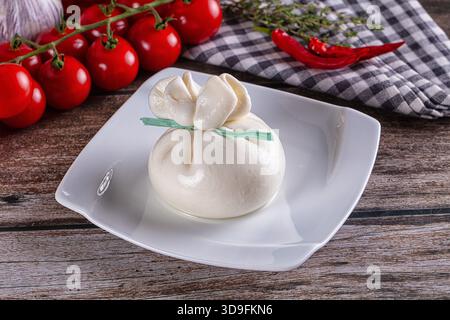 Fresh tasty burrata italian young cheese Stock Photo - Alamy