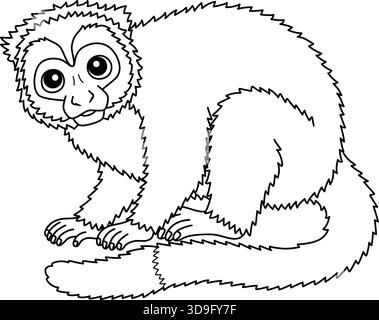 Night Monkey Animal Isolated Coloring Page Stock Vector Image & Art - Alamy