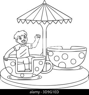 Isolated amusement park tea cup wheel icon Vector Stock Vector Image ...