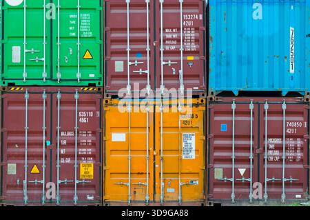 Colorful Shipping Containers , Horizontal Image Stock Photo - Alamy