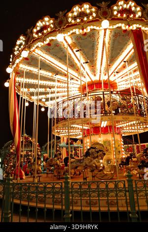 Christmas carousel with Santa Claus Stock Photo - Alamy