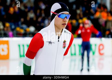 Min-Seok Kim of Hungary competing on the Speed Skating Men 1000m on day ...
