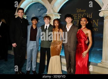 (L-R) Charlie Bushnell, Aryan Simhadri, Leah Jeffries, Walker Scobell, Dior Goodjohn and Daniel ...