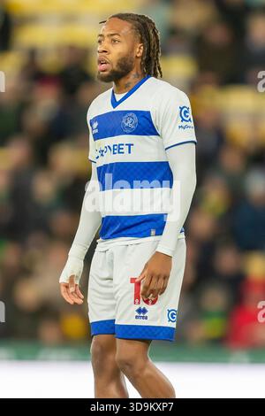 Rumarn Burrell of Queens Park Rangers scores his team's first goal ...