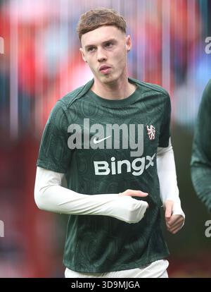 Chelsea's Cole Palmer warming up before the Premier League match at ...