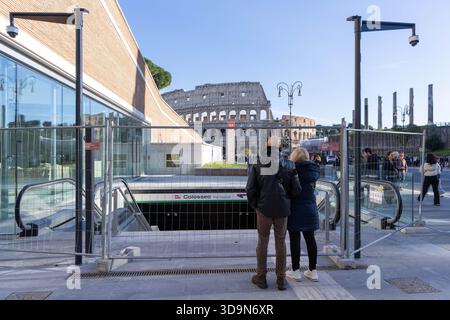 New Metro C station, Colosseo - Fori Imperiali in Rome, Italy. Rome ...