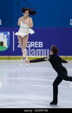 Chelsea Liu and Ryan Bedard compete during the pairs short program at ...