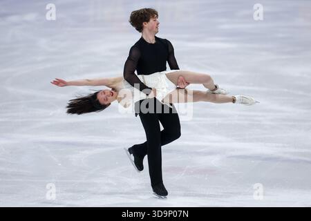 Chelsea Liu and Ryan Bedard compete during the pairs short program at ...