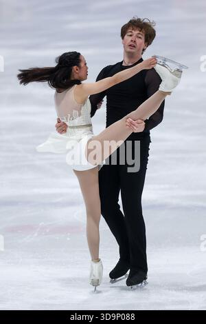 Chelsea Liu and Ryan Bedard compete during the pairs short program at ...