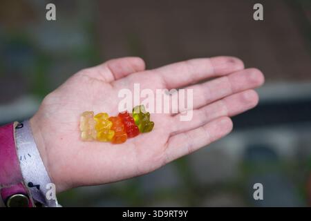 Bright daylight shows a red strap holding two metal clips together. The ...