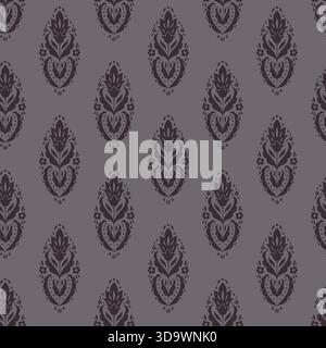 Dark boho flowers seamless border pattern in trendy ditsy wildflower ...