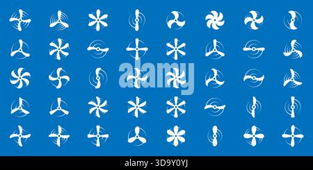 Airplane propellers with dynamic motion swirl effect. Vector aviation ...