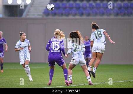header of during ACF Fiorentina vs AC Milan, Italian soccer Serie A ...