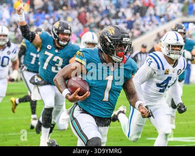 December 28, 2025: Jacksonville Jaguars running back Travis Etienne (1 ...