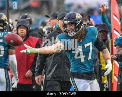 Jacksonville Jaguars linebacker Dennis Gardeck (47) during an NFL ...