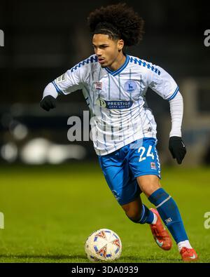 Pharrell Brown of Hartlepool United in action during the The Enterprise ...