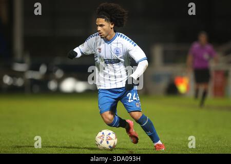 Pharrell Brown of Hartlepool United in action during the The Enterprise ...