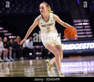 December 7, 2025: Wake Forest Guard Caitlyn Jones (5) dribbles in front ...