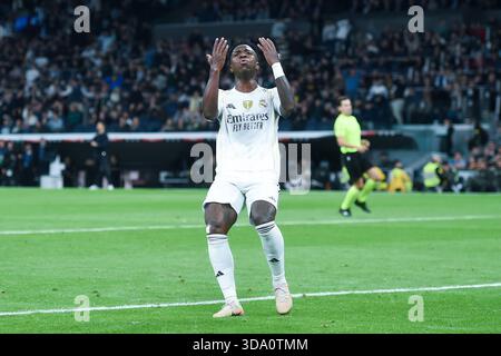 Real Madrid's Vinicius Junior reacts during the Spanish La Liga soccer ...