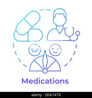 Medication management blue gradient concept icon Stock Vector Image ...