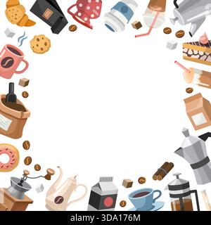 Flying coffee beans on vector seamless pattern. Simple ornament for ...