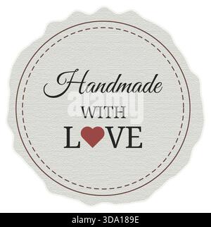 Handmade with love and heart vector label Stock Vector Image & Art - Alamy