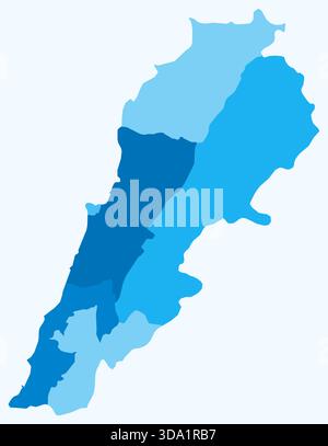 Map of Lebanon with regions. Just a simple country border map with ...