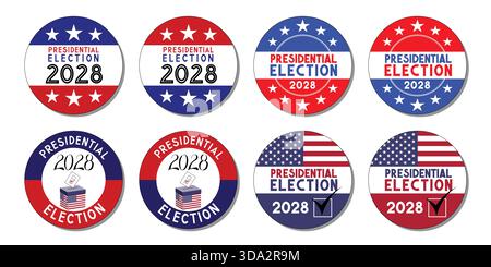 USA presidential election 2028 badges - vector illustration Stock ...