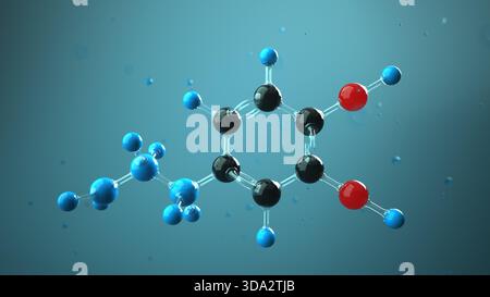 3D illustration Molecule Dopamine 3d illustration of the Dopamine ...