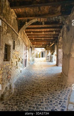 San Vito Romano, Italy, November 29, 2025. A narrow street in a small ...