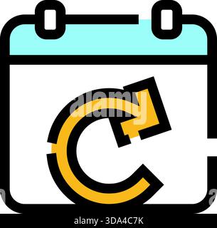 Calendar icon showing refresh and recurring schedule symbol Stock ...