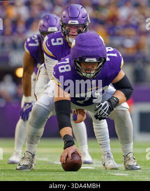 Minnesota Vikings center Ryan Kelly (78) looks on during an NFL ...