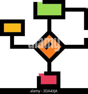 Flowchart diagram showing process decision and workflow logic Stock ...
