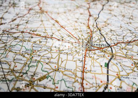 Road map over Treviso in Italy Stock Photo - Alamy