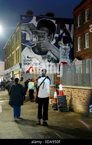 A mural dedicated to former Tottenham Hotspur player Son Heung-min on ...