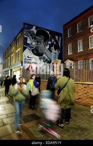 A mural dedicated to former Tottenham Hotspur player Son Heung-min on ...