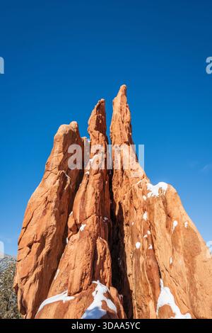 The Three Graces rock formation in the Garden of the Gods, located in ...