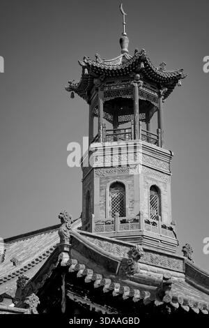 Closeup of the minaret of Datong Great Mosque, one of the oldest ...